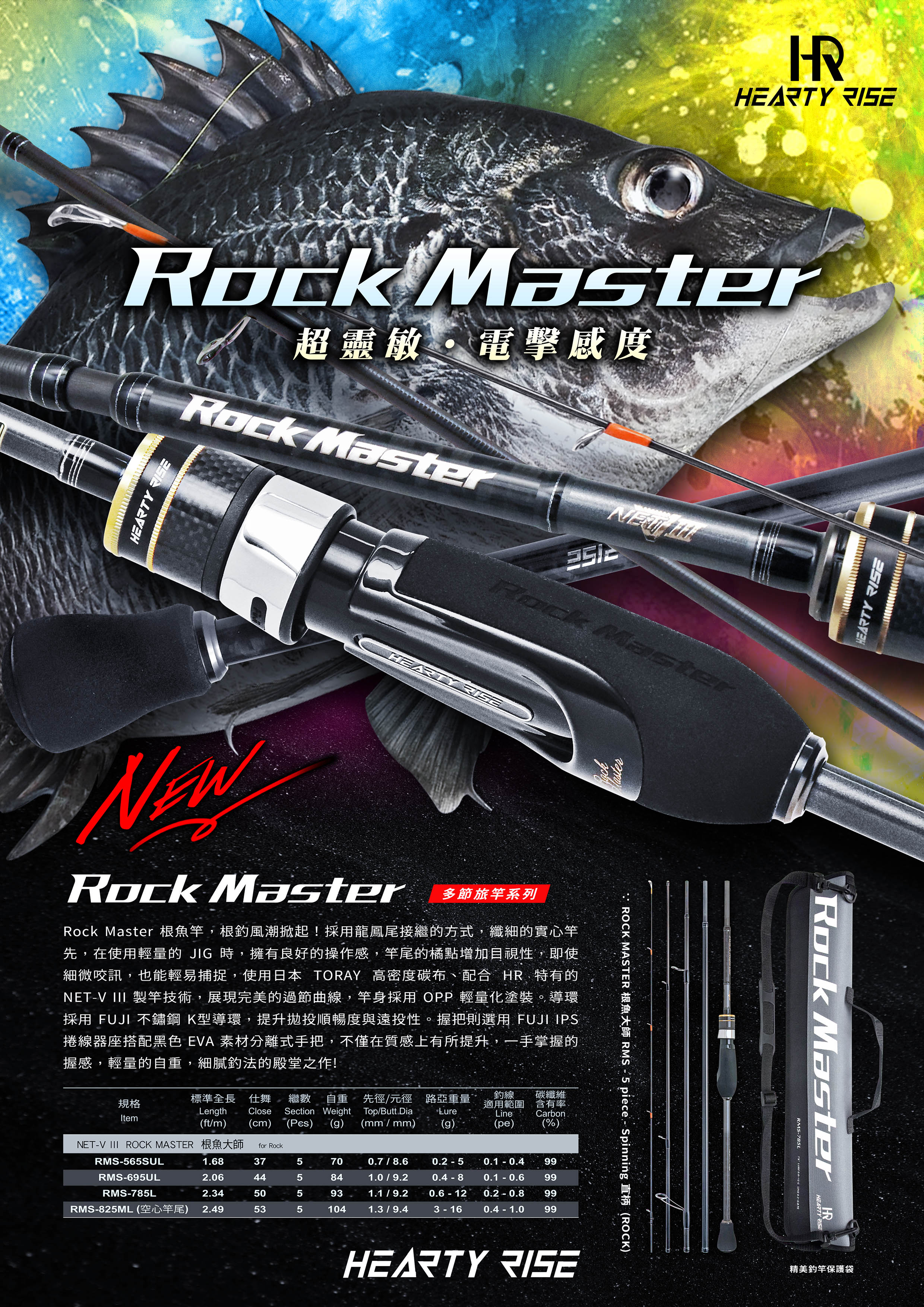 【NEW PRODUCT】HR ROCK MASTER ROCK FISHING ROD NEWSIZE - HEARTY RISE